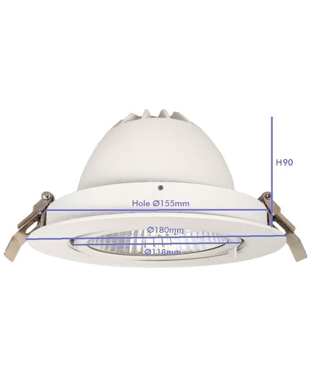 Downlight LED 30W Color Seleccionable Chip Bridgelux Driver Philips