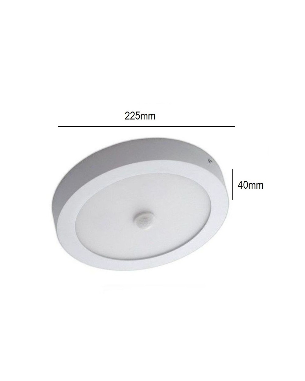 Plafón Superficie circular 20W con Detector Movimiento + Crepuscular